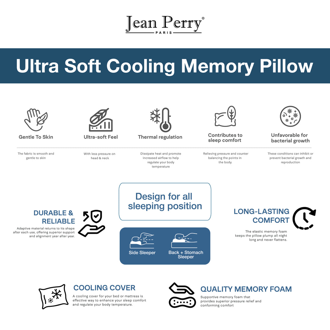 Jean Perry Ultra Soft Cooling Memory Pillow