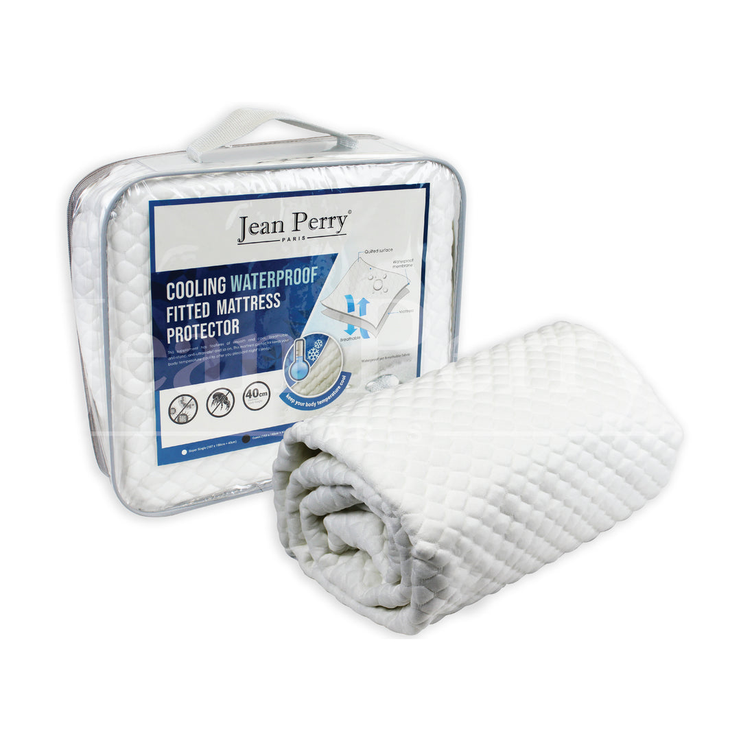 Jean Perry Cooling Waterproof Fitted Mattress Protector - 40cm