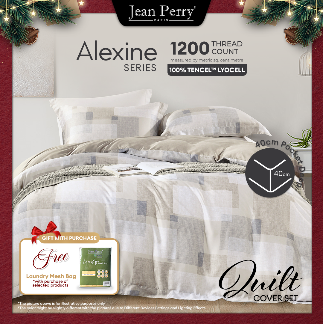 Jean Perry Alexine Quilt Cover Set - 100% TENCEL™ 1200TC (Queen/King/S